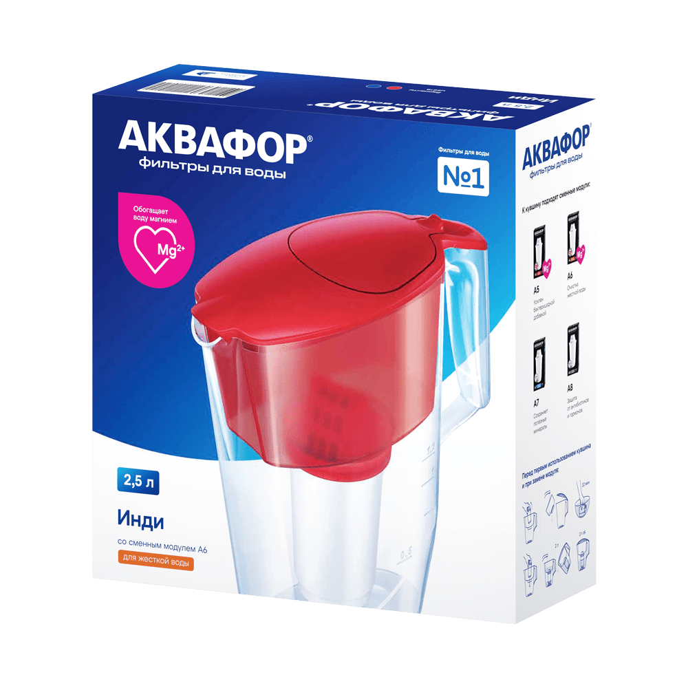 АКВАФОР Инди А6 — фильтр-кувшин для очистки питьевой воды